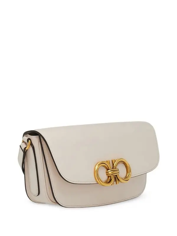 FERRAGAMO Trapezio Leather Shoulder Bag - Neutrals