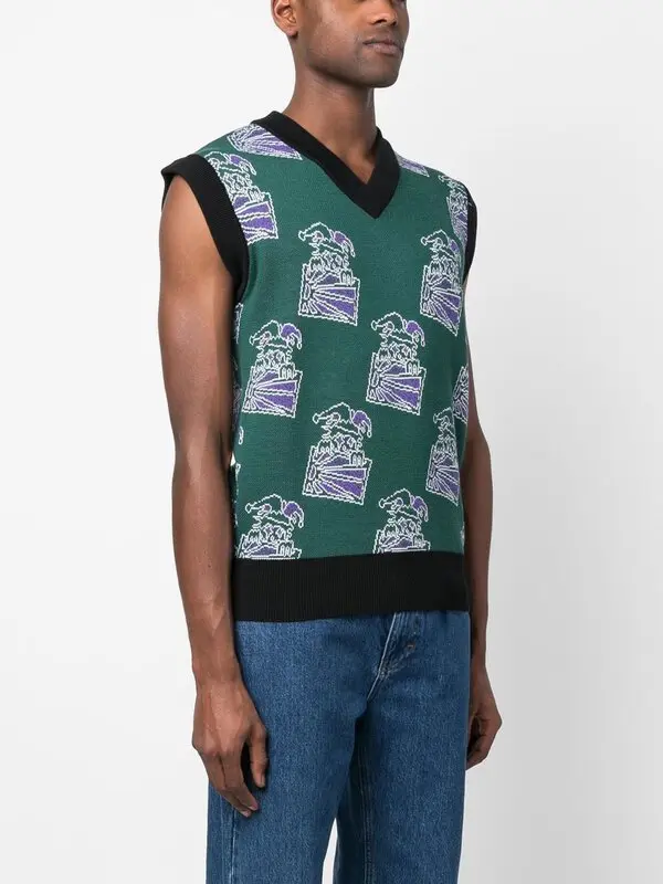 RASSVET Clown-intarsia Knitted Vest