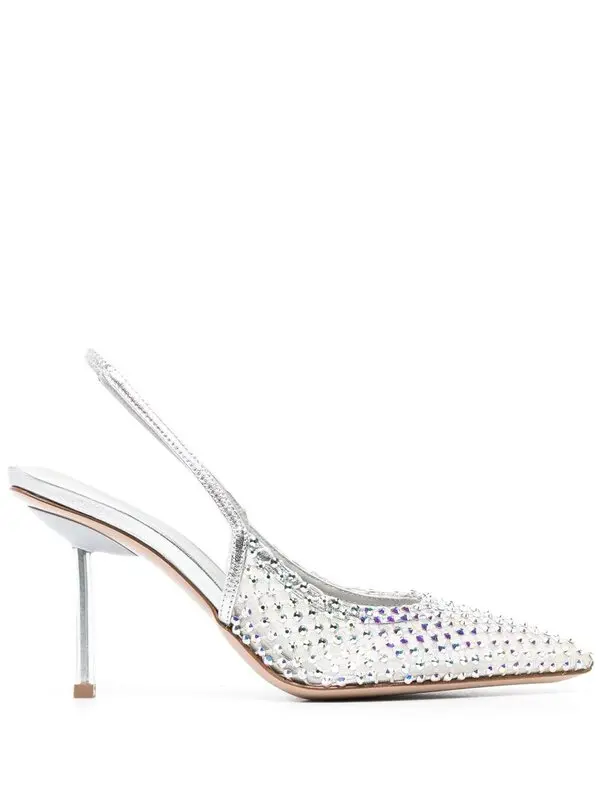 LE SILLA 80mm Gilda Crystal-embellished Pumps - Silver