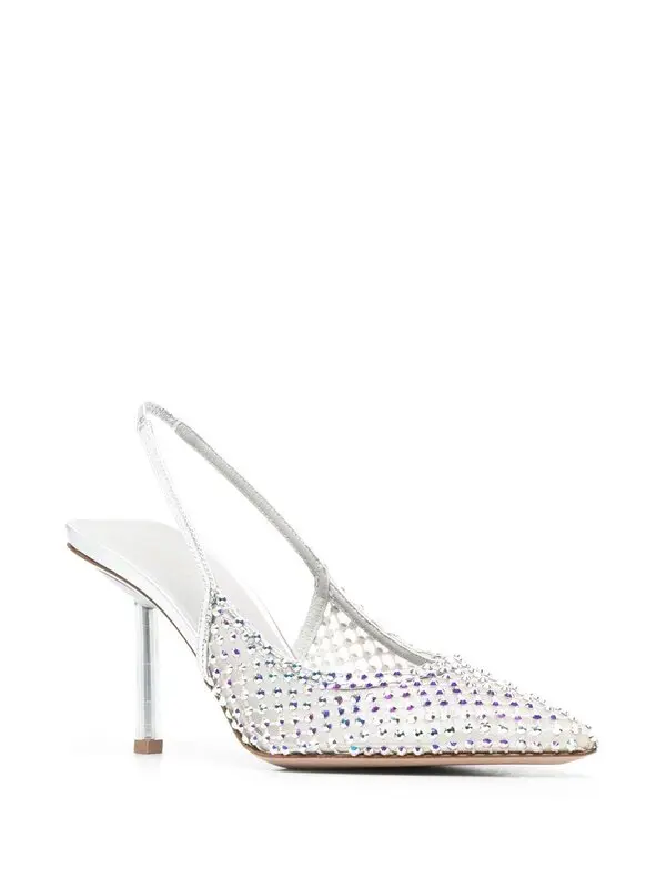 LE SILLA 80mm Gilda Crystal-embellished Pumps - Silver