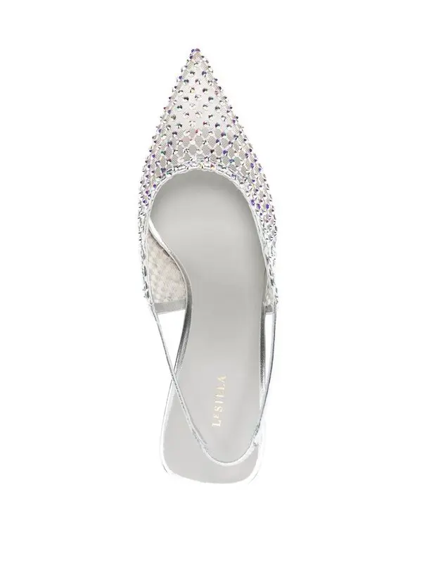 LE SILLA 80mm Gilda Crystal-embellished Pumps - Silver
