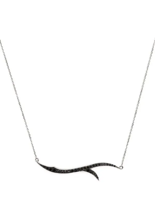 Stephen Webster 18kt White Gold Diamond Stem Necklace - Black