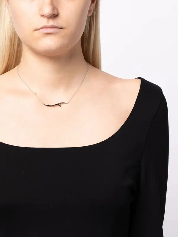 Stephen Webster 18kt White Gold Diamond Stem Necklace