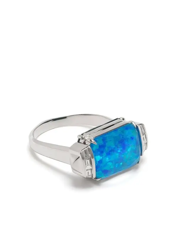 Stephen Webster 18kt White Gold Deco Twister Turquoise And Diamond Ring