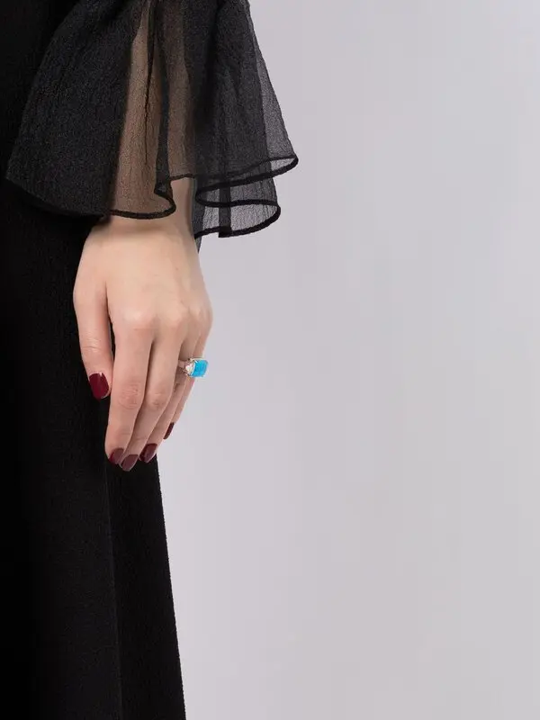 Stephen Webster 18kt White Gold Deco Twister Turquoise And Diamond Ring