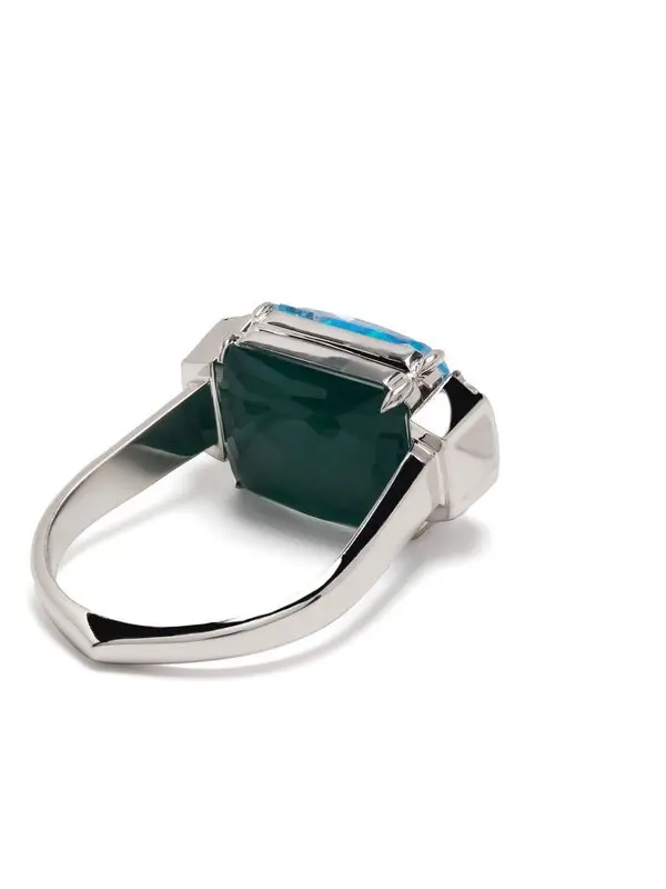 Stephen Webster 18kt White Gold Deco Twister Turquoise And Diamond Ring