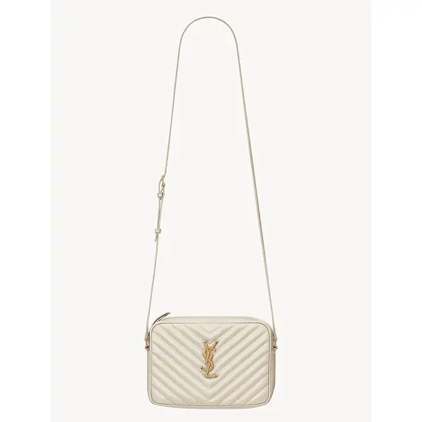 Saint Laurent Lou In Quilted Leather Bag - Crema Soft Leather/gold