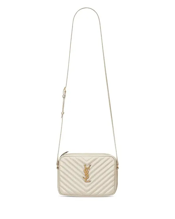 Saint Laurent Lou In Quilted Leather Bag - Crema Soft Leather/gold