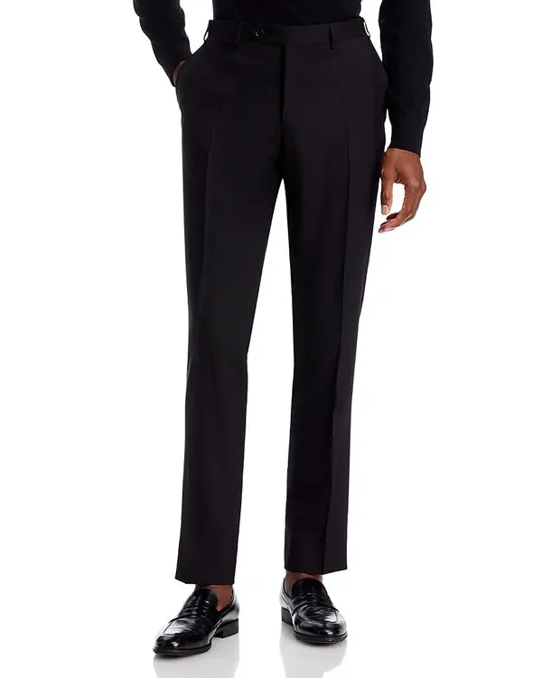 Canali Capri Melange Slim Fit Dress Pants - Black