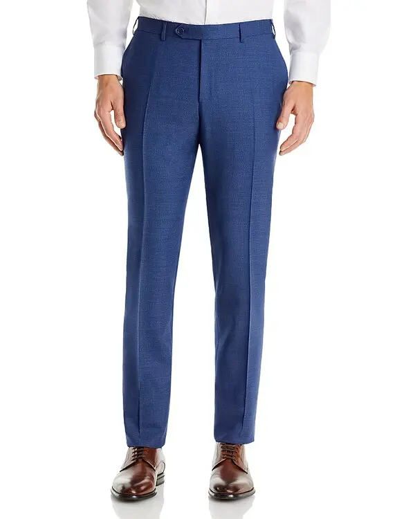 Canali Capri Melange Slim Fit Dress Pants - Dark Blue