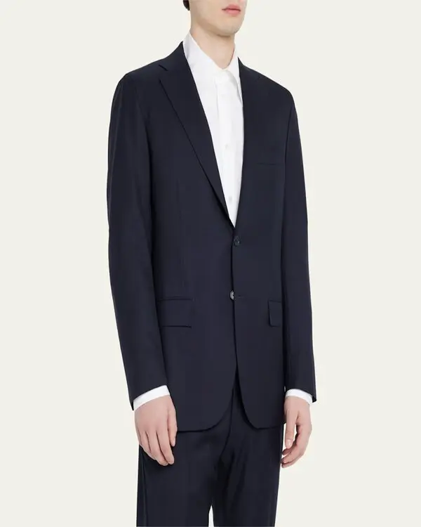Kiton Solid Cashmere Blazer - Navy