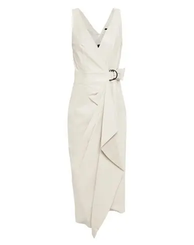 Isabel Marant Midi Leather Wrap Dress - White