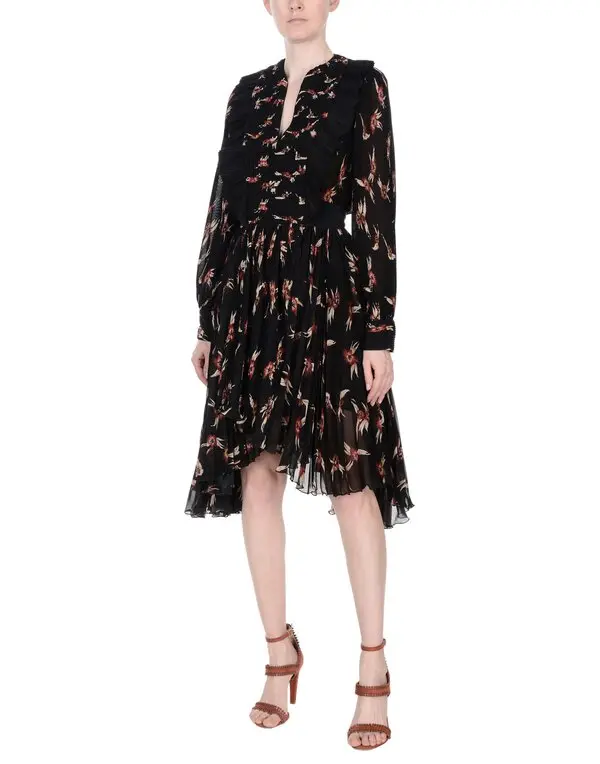 Isabel Marant Crepe Floral-print Midi Dress - Black