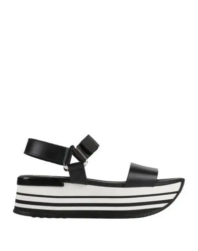 Hogan Leather Flatform Sandals
