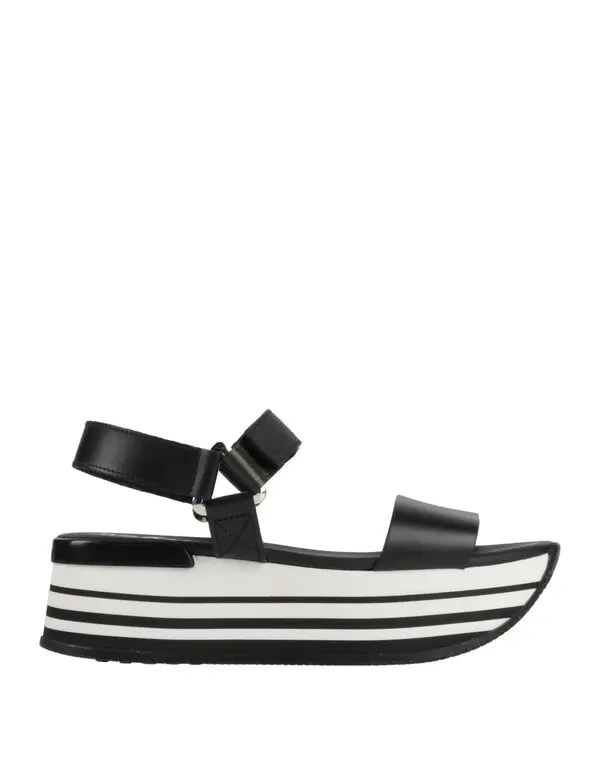Hogan Leather Flatform Sandals