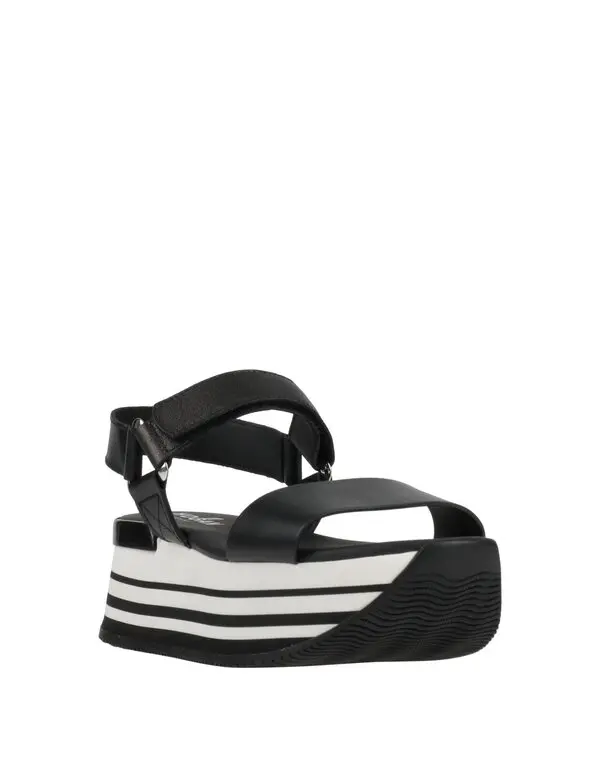 Hogan Leather Flatform Sandals