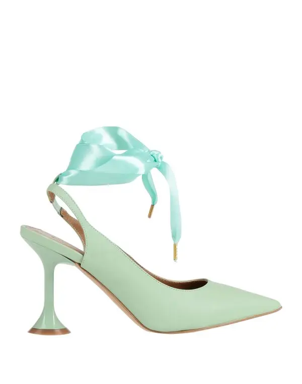 EMANUÉLLE VEE Light Leather Pumps - Green