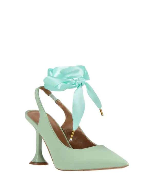 EMANUÉLLE VEE Light Leather Pumps - Green