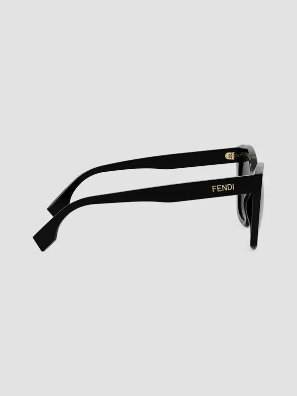 Fendi Lettering 55mm Square Sunglasses - Black