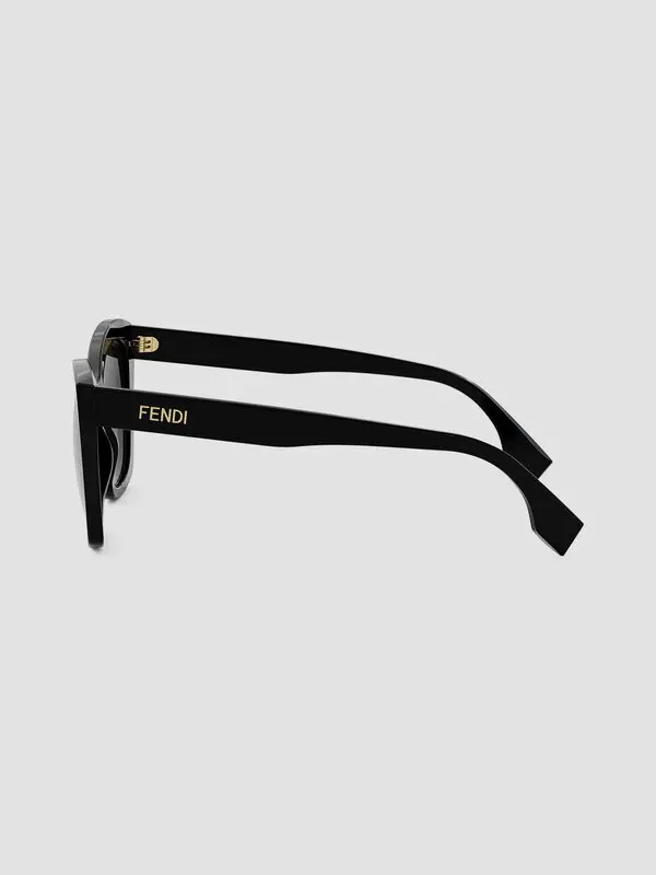 Fendi Lettering 55mm Square Sunglasses - Black