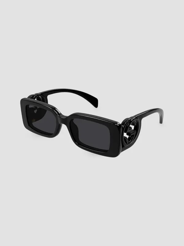 Gucci Chaise Longue 54mm Rectangular Sunglasses - Black
