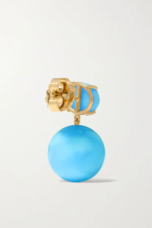 Irene Neuwirth Gumball 18-karat Turquoise Drop Earrings - Blue