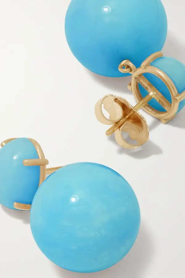 Irene Neuwirth Gumball 18-karat Turquoise Drop Earrings - Blue