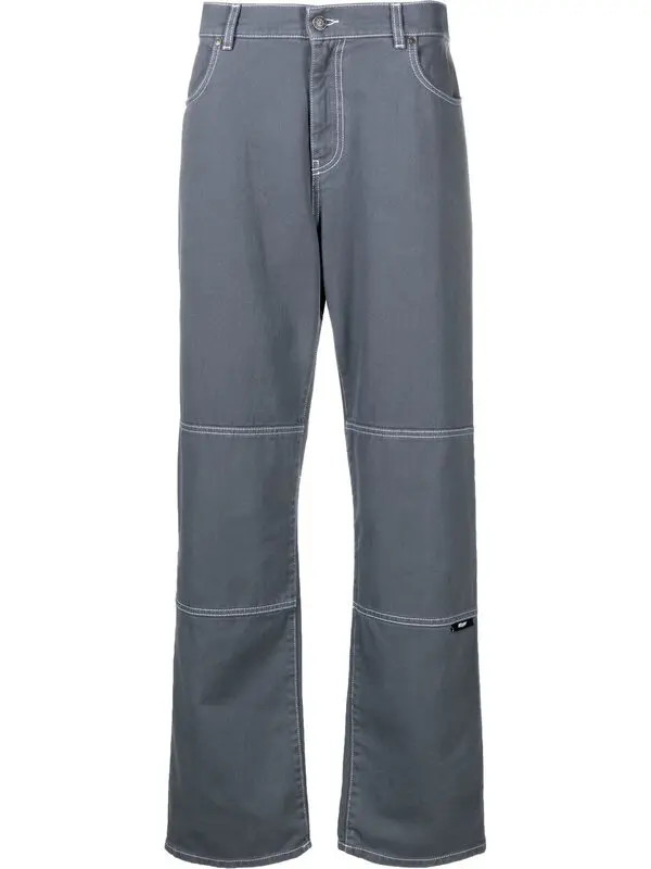 MSGM Logo-print Straight-leg Trousers