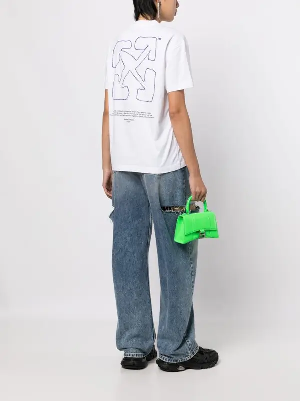 Off-White Sketch Arrow-embroidered Cotton T-shirt