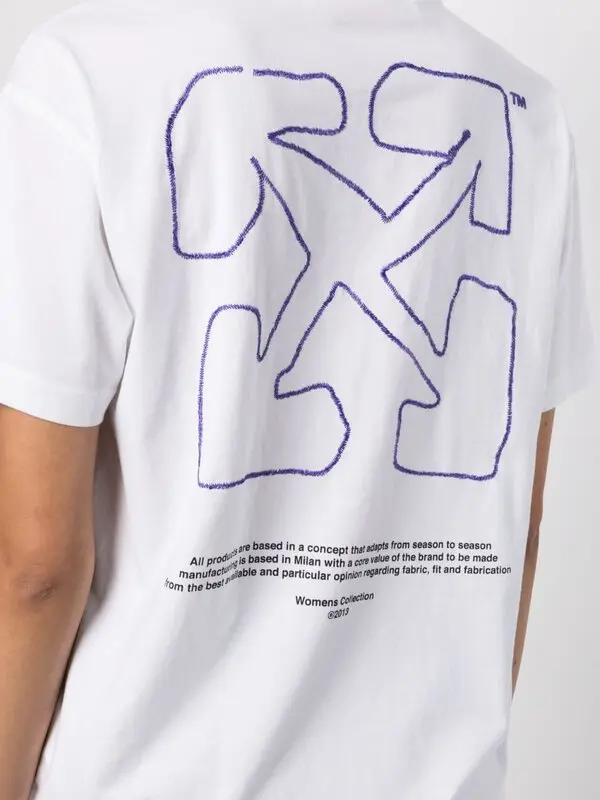 Off-White Sketch Arrow-embroidered Cotton T-shirt