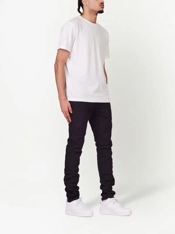 PURPLE BRAND Crinkled Slim-cut Jeans - Black