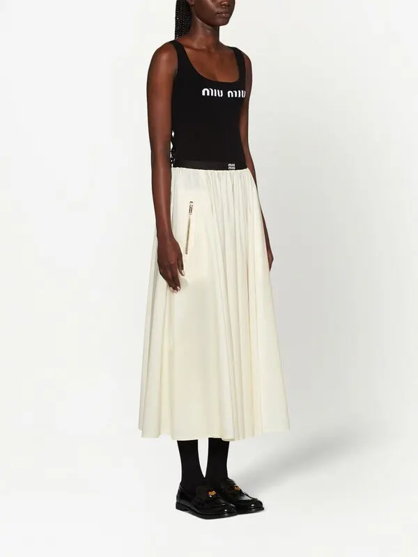Miu Miu Logo-knit Ribbed Tank Top