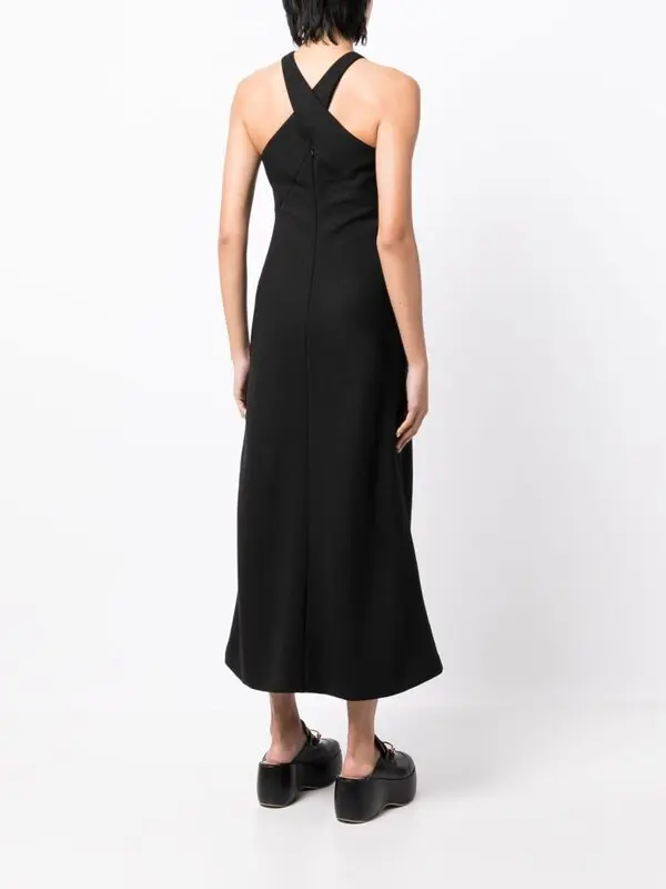 Rosetta Getty Cross-neck Sleeveless Midi Dress