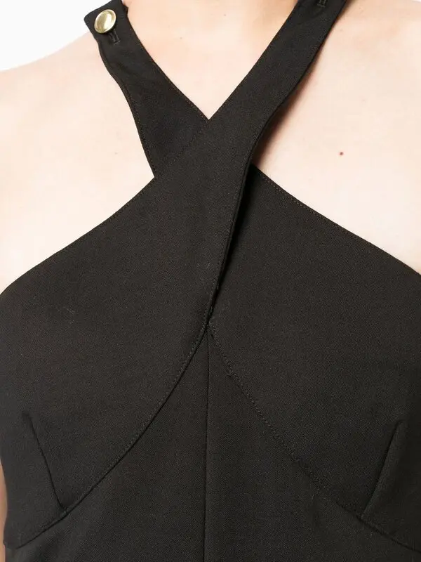Rosetta Getty Cross-neck Sleeveless Midi Dress