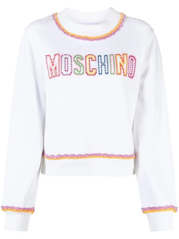 Moschino Macramé-trimmed Cotton Sweatshirt