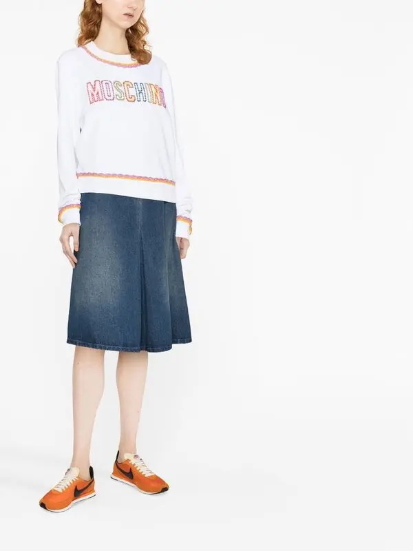 Moschino Macramé-trimmed Cotton Sweatshirt