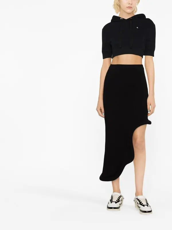 Raf Simons Cropped Short-sleeve Hoodie - Black