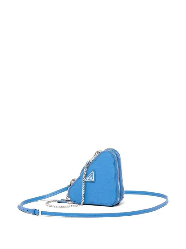 Prada Triangle Mini Bag - Blue | Editorialist