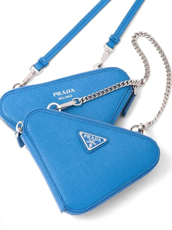 Prada Triangle Mini Bag - Blue | Editorialist