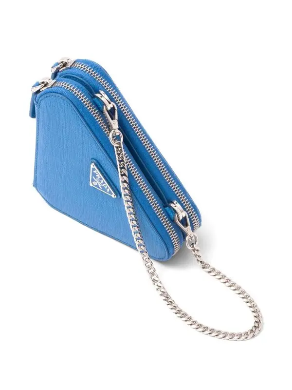 Prada Triangle Mini Bag - Blue | Editorialist