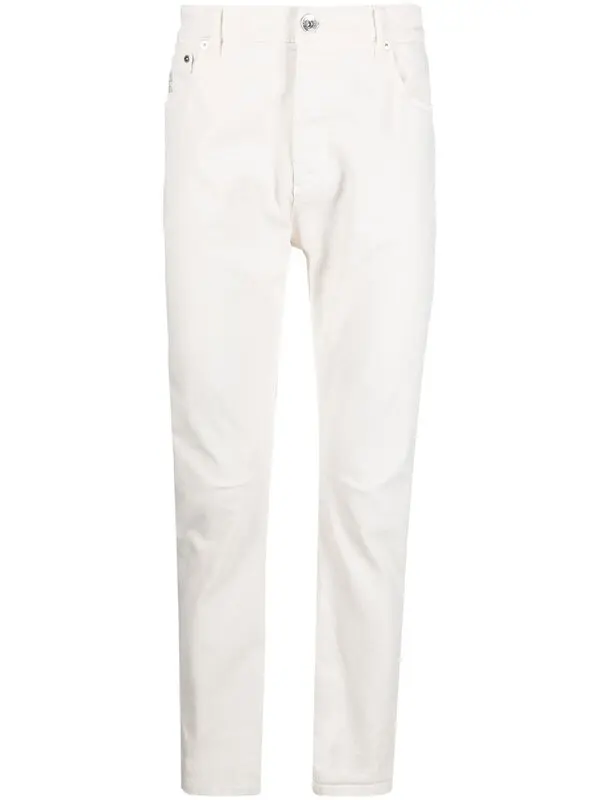 Brunello Cucinelli Dyed Denim Trousers - White
