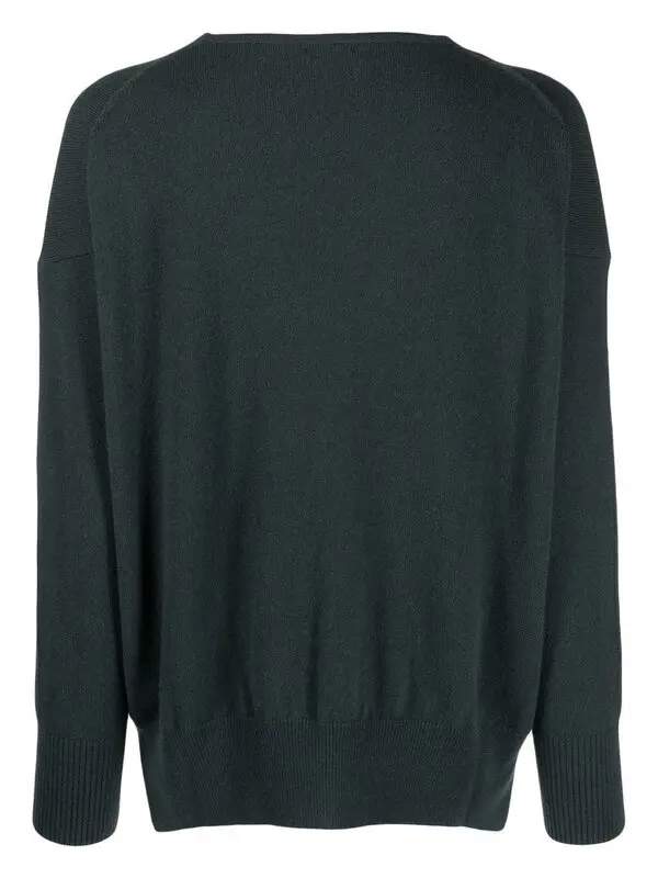 PAULA V-neck Cashmere Jumper - Green