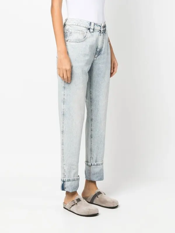 Brunello Cucinelli Roll-cuff Straight-leg Jeans