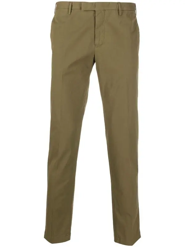 PT TORINO Straight-leg Stretch-cotton Trousers - Green