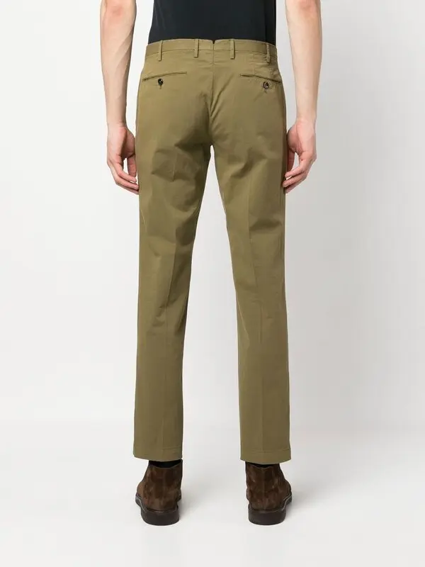 PT TORINO Straight-leg Stretch-cotton Trousers - Green