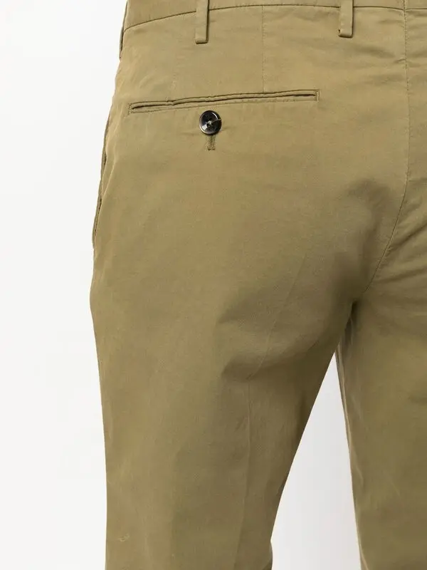 PT TORINO Straight-leg Stretch-cotton Trousers - Green