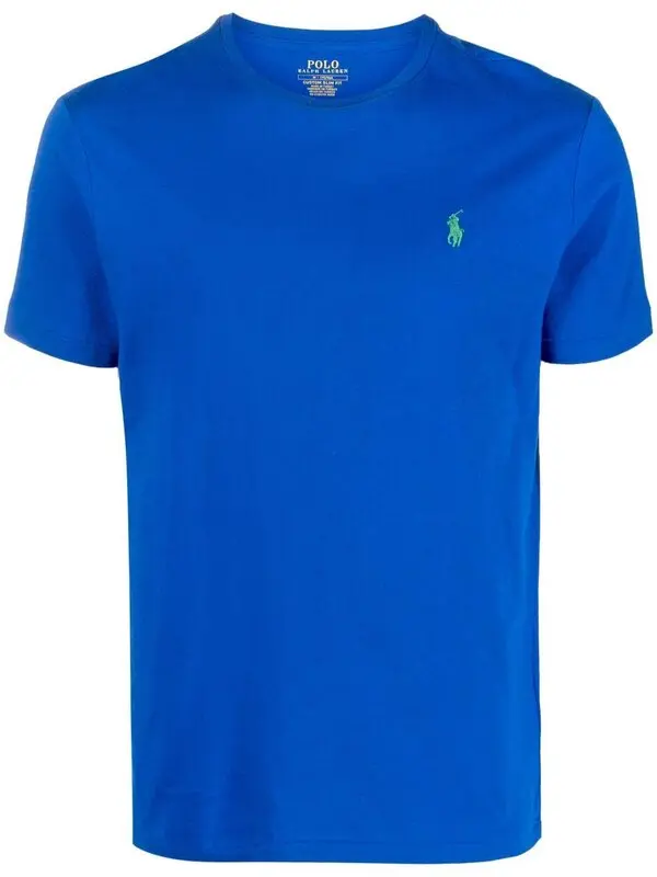 Polo Ralph Lauren Embroidered-logo Short-sleeve T-shirt - Blue