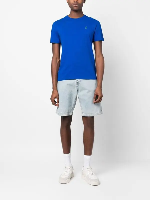 Polo Ralph Lauren Embroidered-logo Short-sleeve T-shirt - Blue