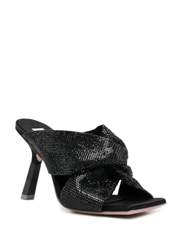 SEBASTIAN MILANO 100mm Crystal-embellished Sandals - Black