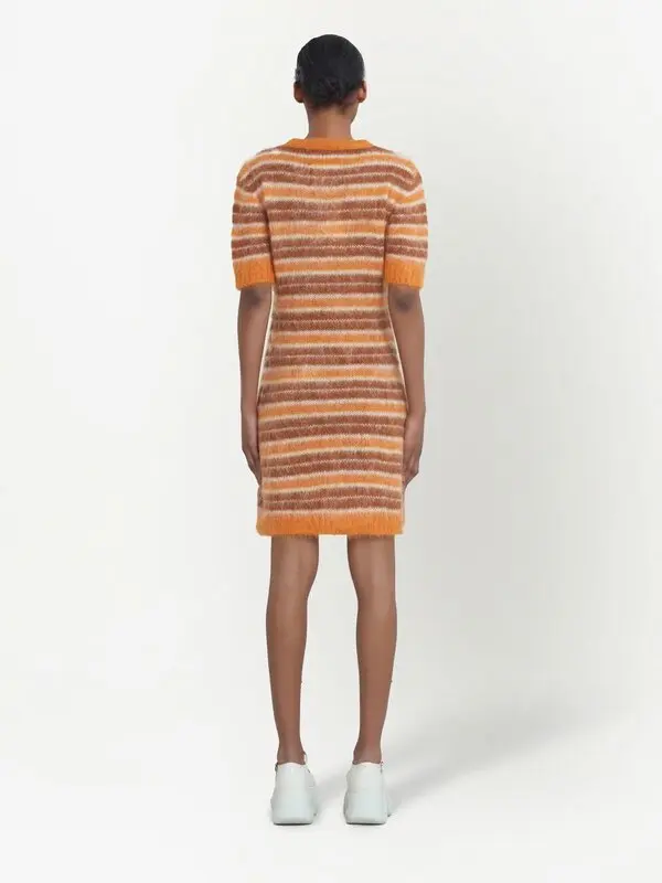 Marni Striped Mohair-blend Minidress